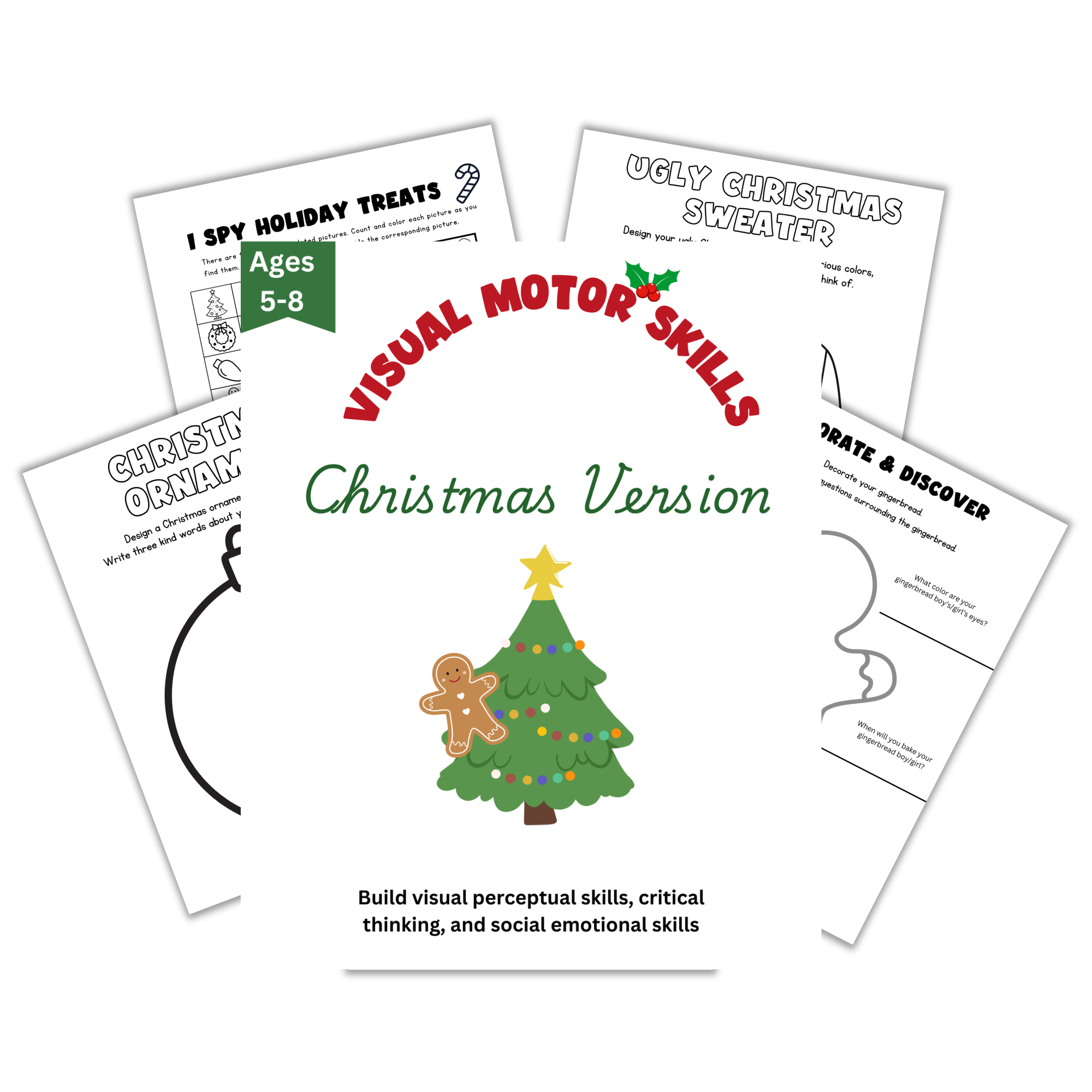 Visual Motor Christmas Workbook - Ottie's Fun Box